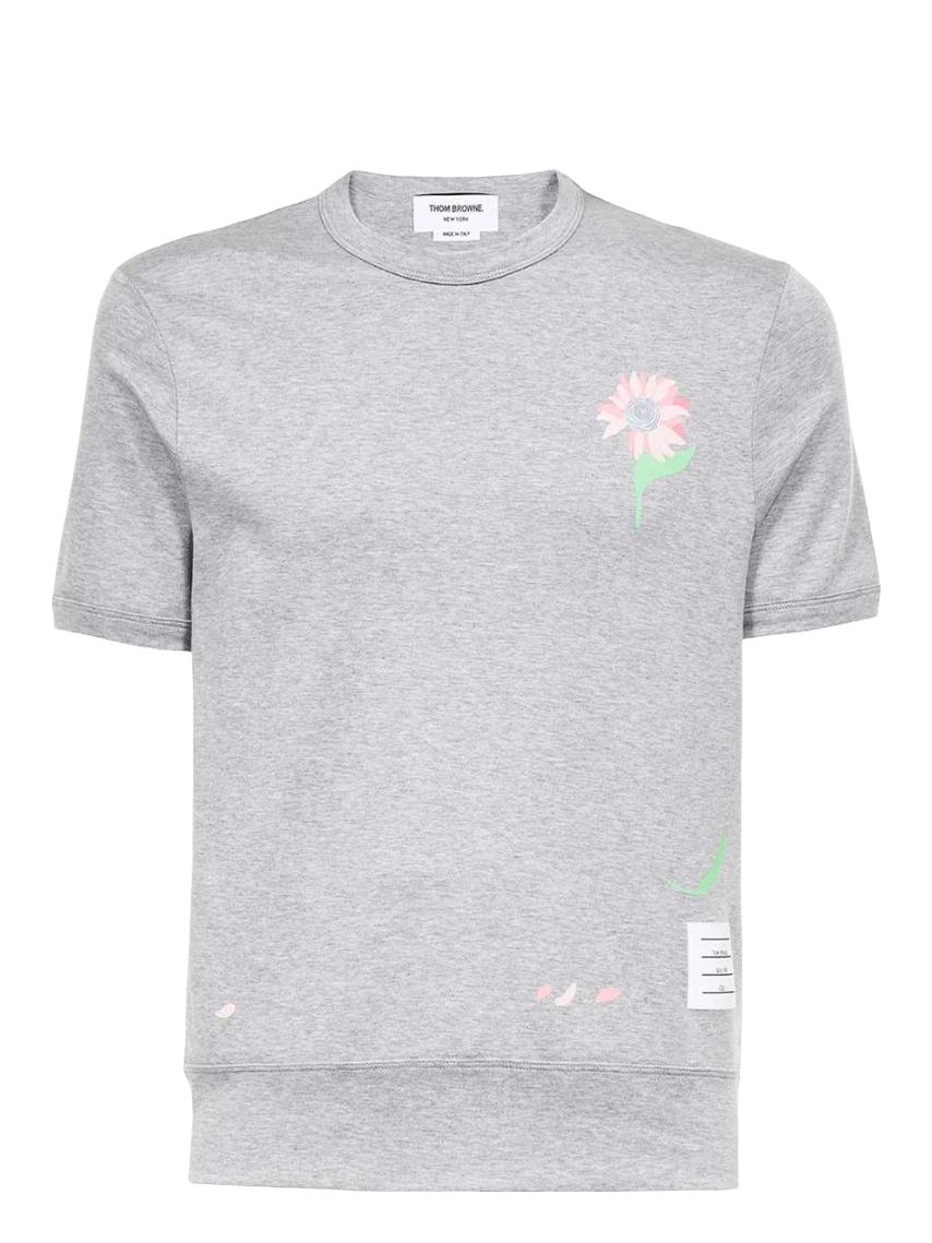 THOM BROWNE floral-print short-sleeved T-shirt